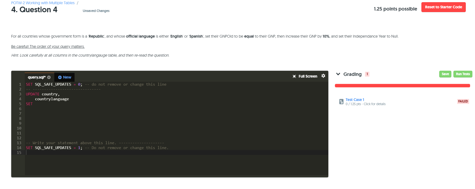 Solved CSCI 2141 ... POTW-2 Working with Multiple Tables | Chegg.com