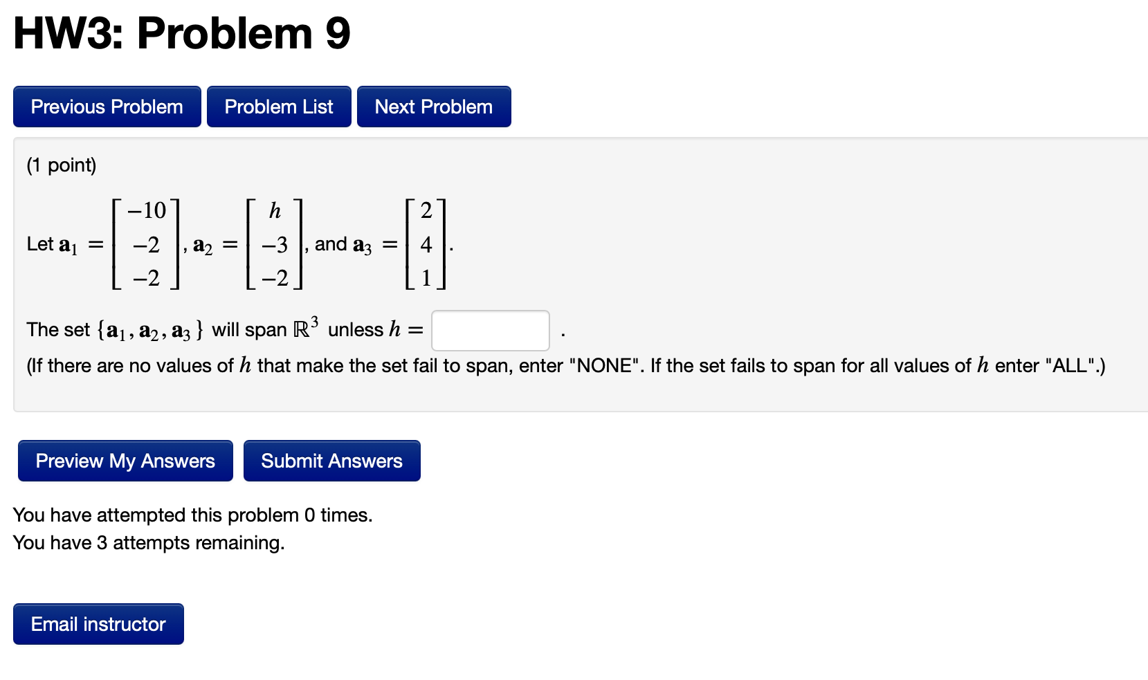 Solved HW3: Problem 9 Previous Problem Problem List Next | Chegg.com