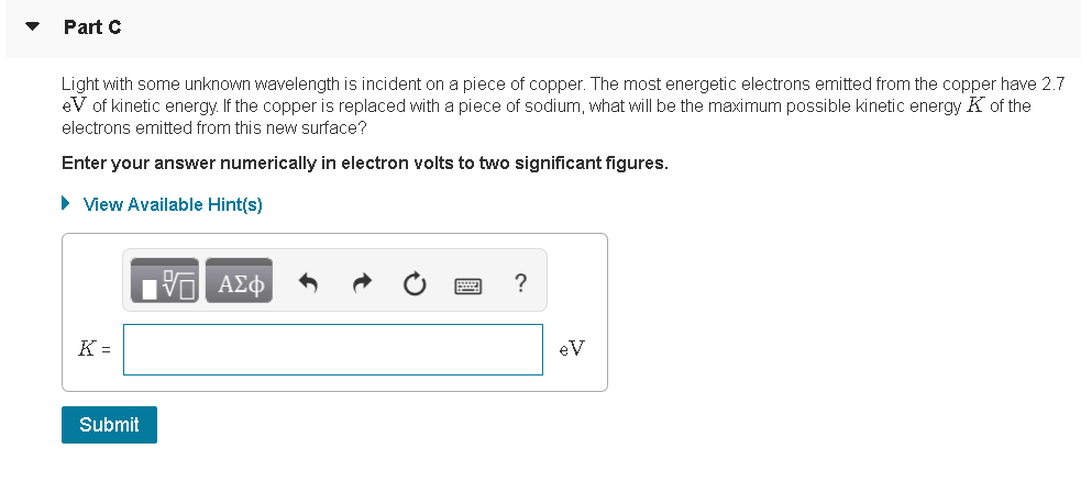 Solved Photoelectric Effect 2 of 13 A Review Constants | Chegg.com