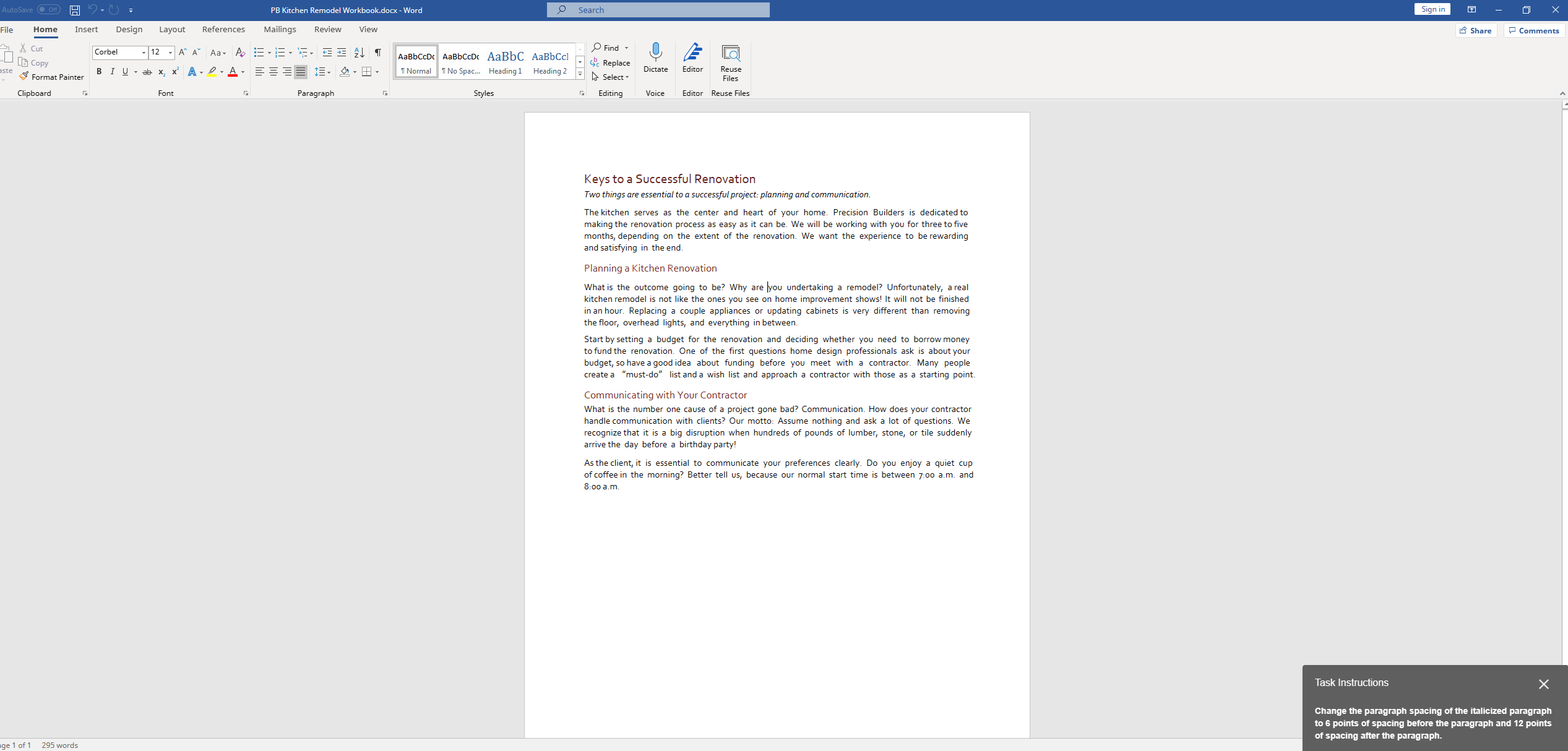 Solved Keys to a Successful Renovation Two things are | Chegg.com