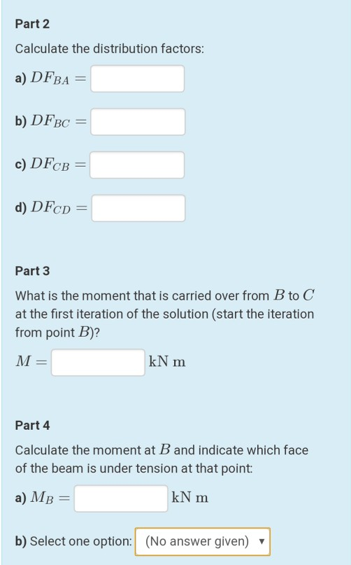 Solved Using the moment distribution method to solve the | Chegg.com