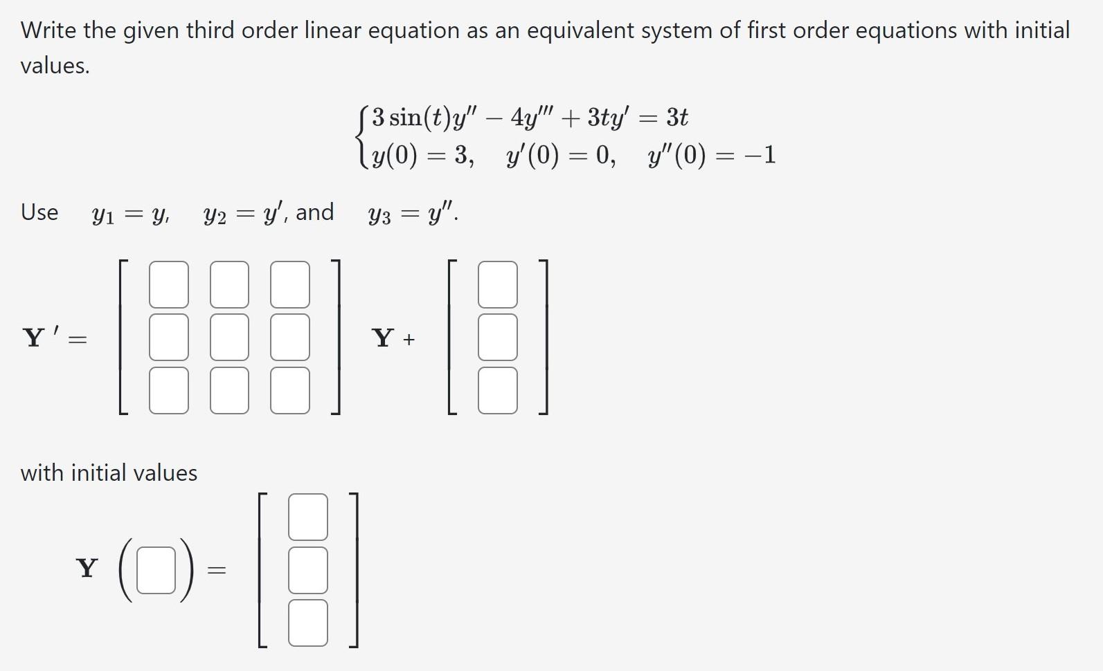 Solved Write The Given Third Order Linear Equation As An 