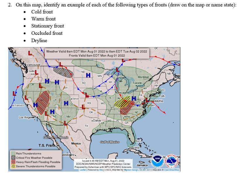 Solved 2. On this map, identify an example of each of the | Chegg.com