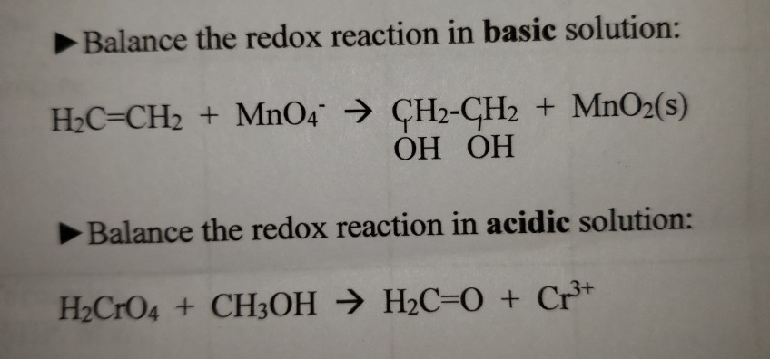 Solved Balance the redox reaction in basic solution: OH OH | Chegg.com