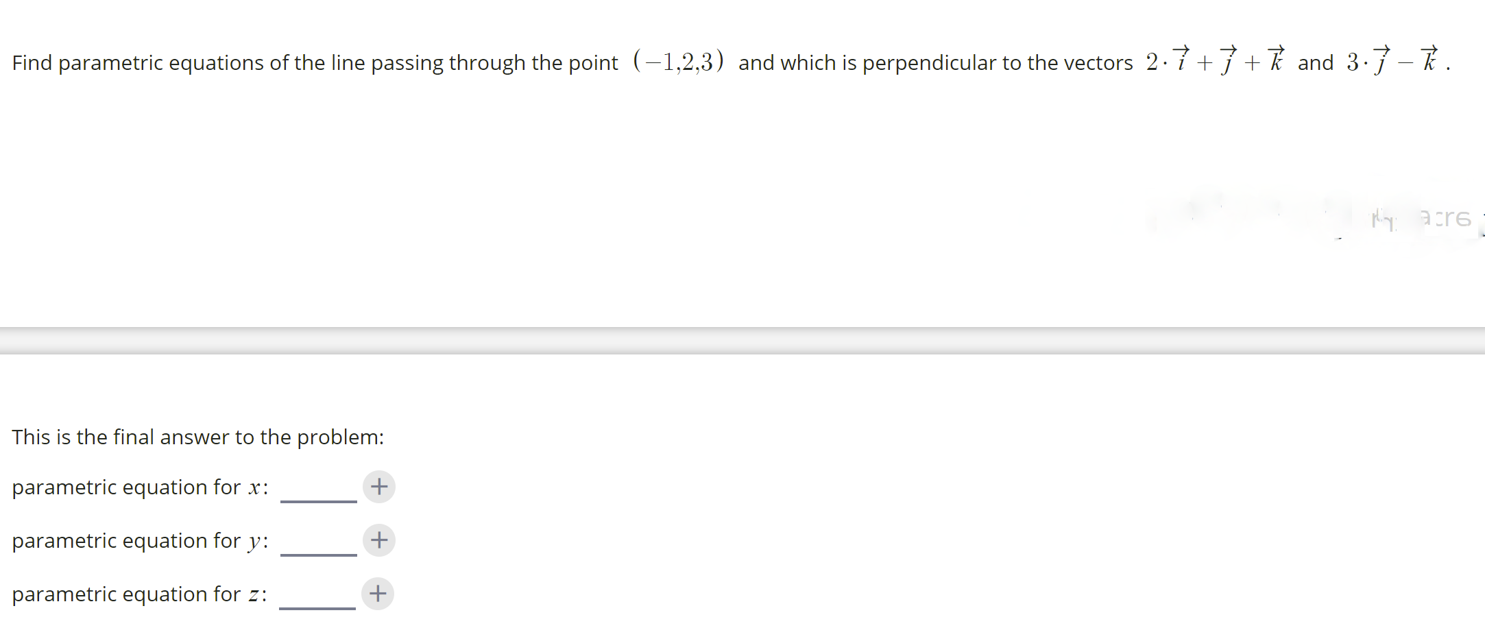 Solved Find parametric equations of the line passing through | Chegg.com