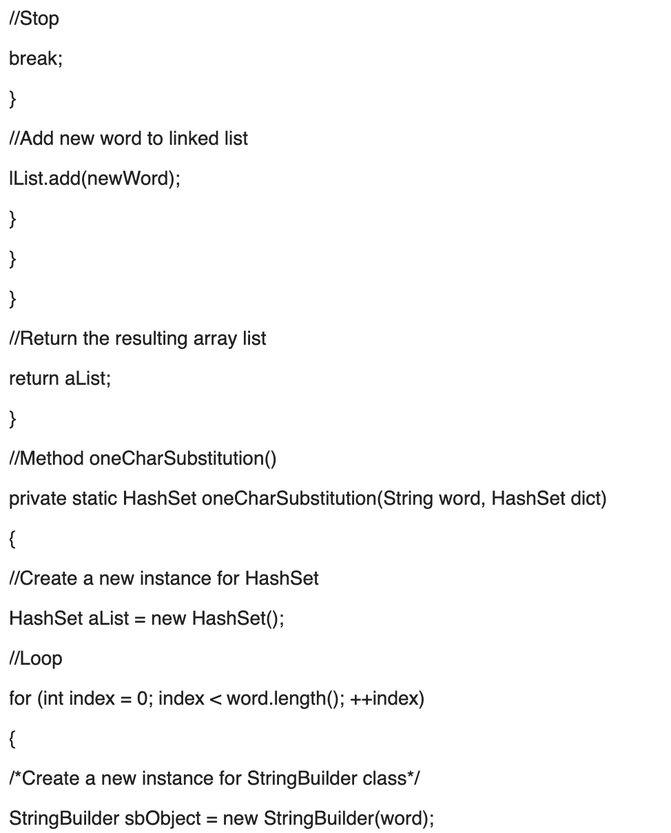 Solved *JAVA* *Code needed A word can be changed to another | Chegg.com