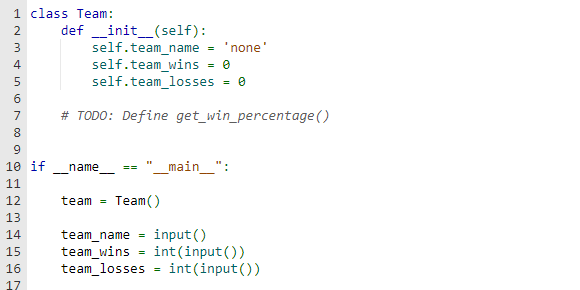 Solved Complete The Team Class Implementation For The 