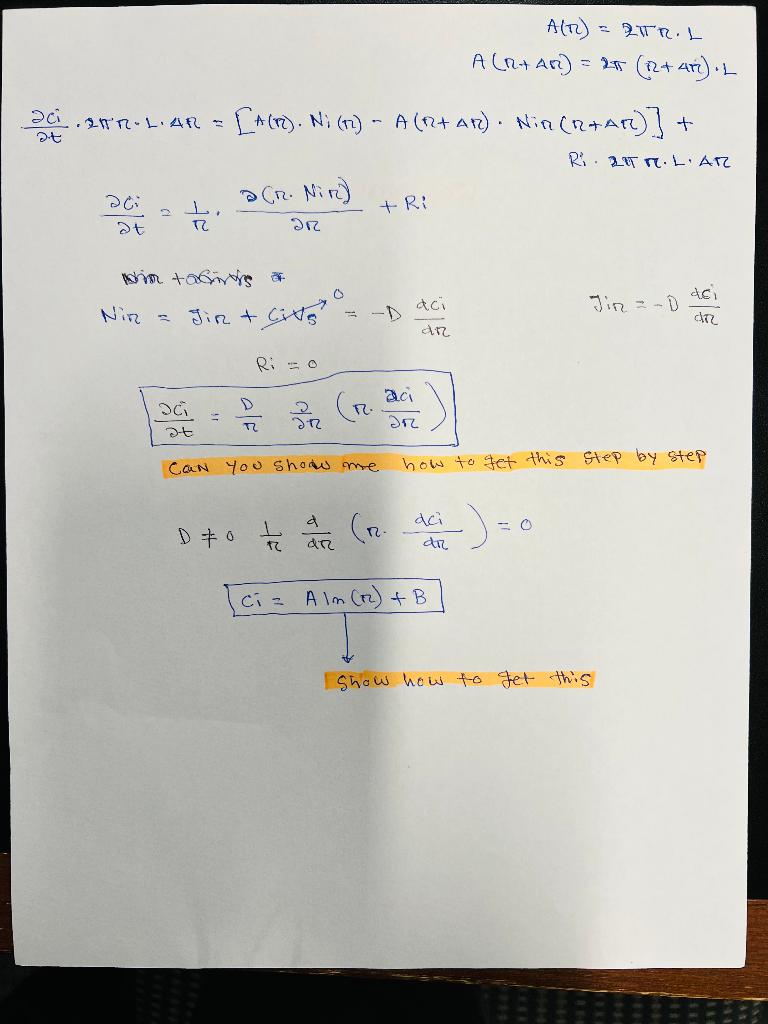 Solved A(π)=2πr⋅L A(n+Δπ)=2π(n+4π)⋅L | Chegg.com
