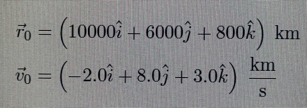 Solved A satellite has the following state vectors relative | Chegg.com