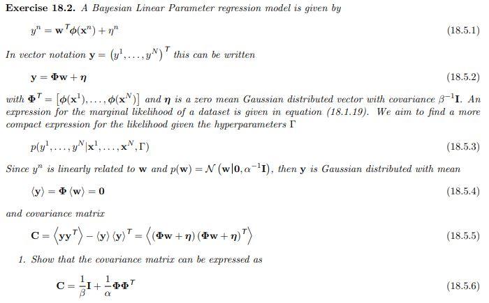 Solved Exercise 18.2. A Bayesian Linear Parameter regression | Chegg.com