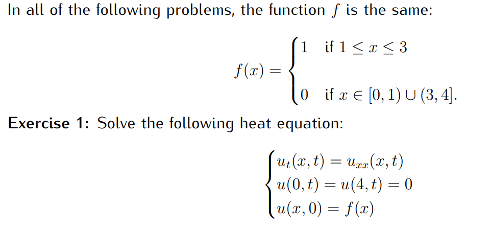 Solved In all of the following problems, the function f is | Chegg.com