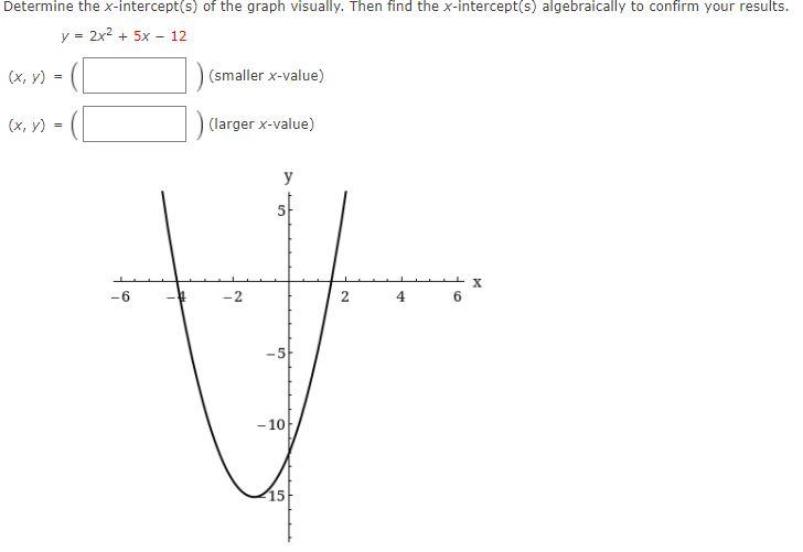 Solved Determine the x-intercept(s) of the graph visually. | Chegg.com