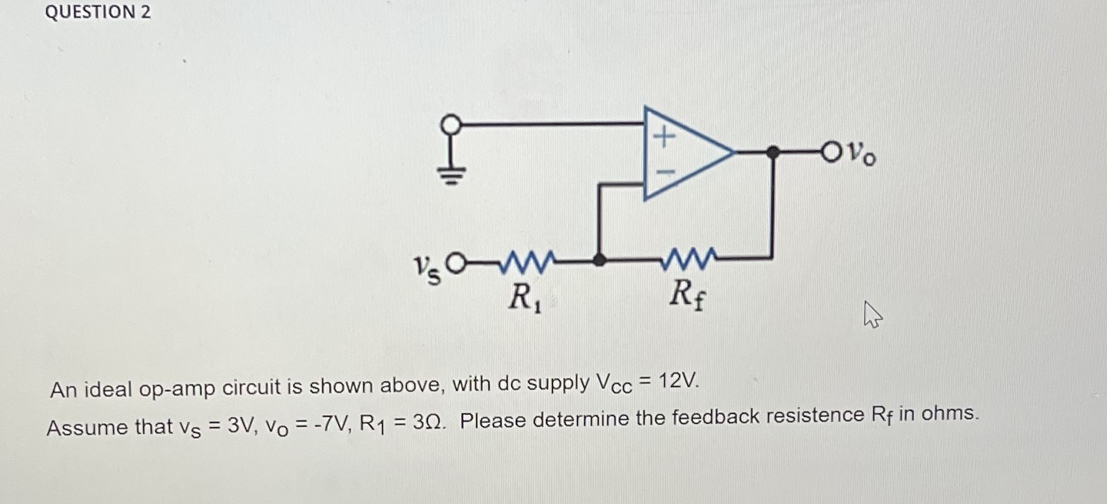 Solved QUESTION 2 An ideal op-amp circuit is shown above, | Chegg.com