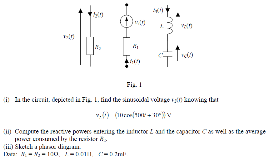 Solved iz(t) iz(t) O vs(t) v L 1:1) v2(t) R2 R1 volt) iit) | Chegg.com