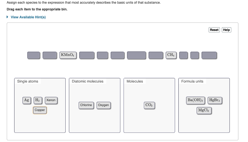 Solved Assign each species to the expression that most | Chegg.com