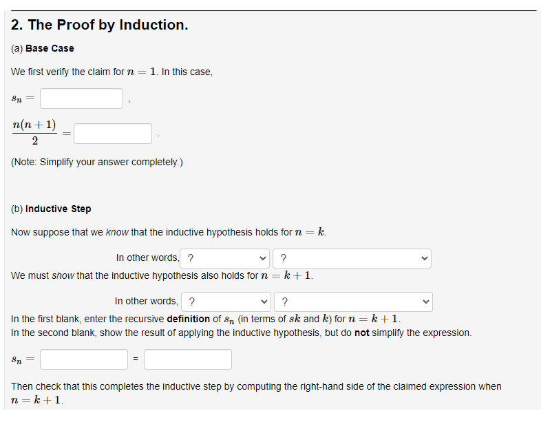 Solved Define a sequence (sn) by sn=1+2+…+n. We wish to use | Chegg.com