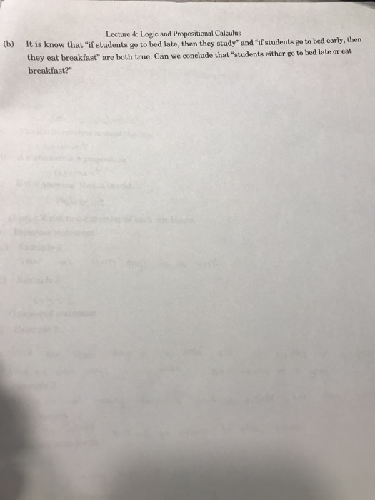 Solved Lecture 4 Logic And Propositional Calculus 5 Pt 