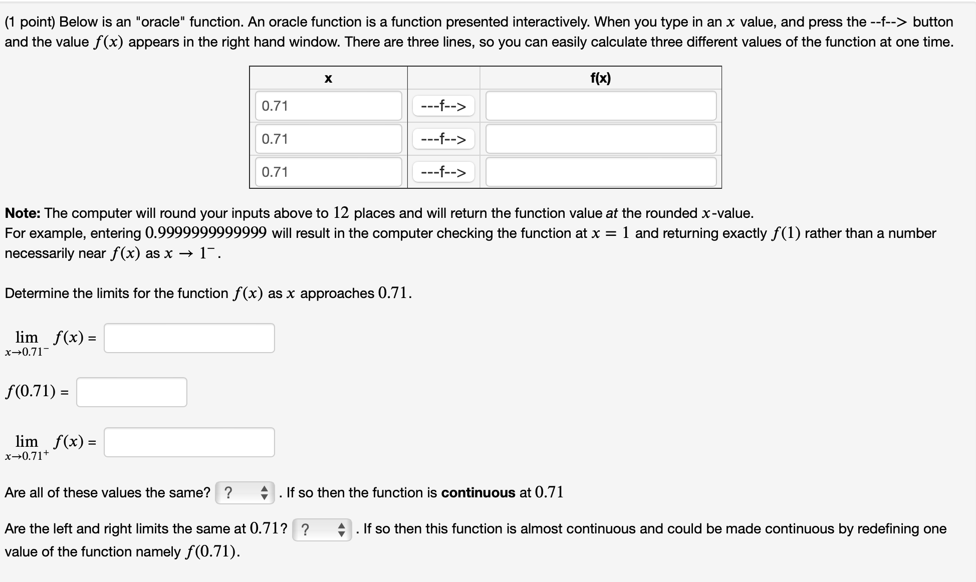 1 Point Below Is An Oracle Function An Oracle