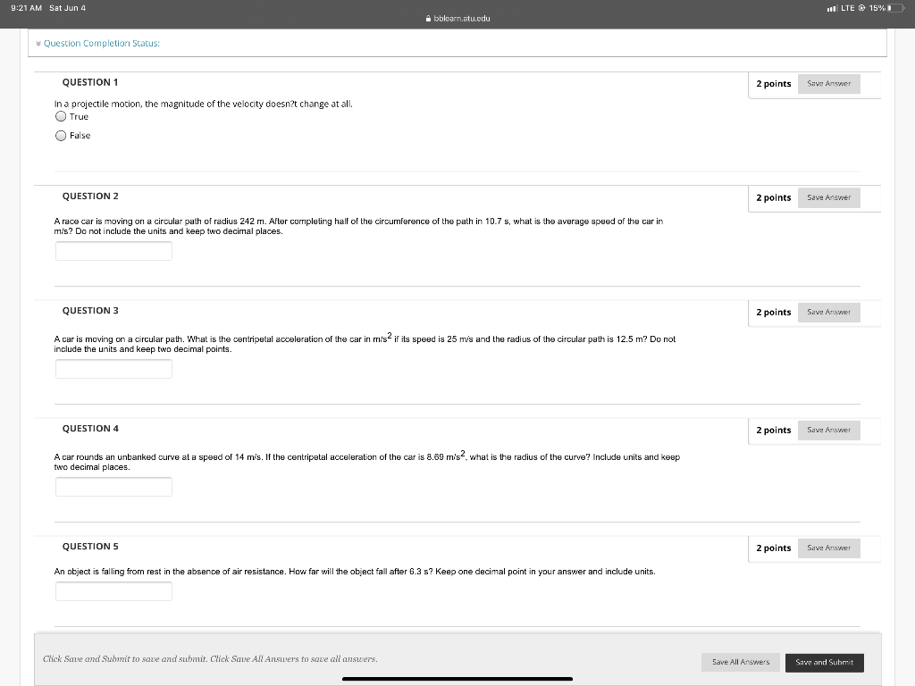 Solved 9:21 AM Sat Jun 4 bblearn.atu.edu * Question | Chegg.com