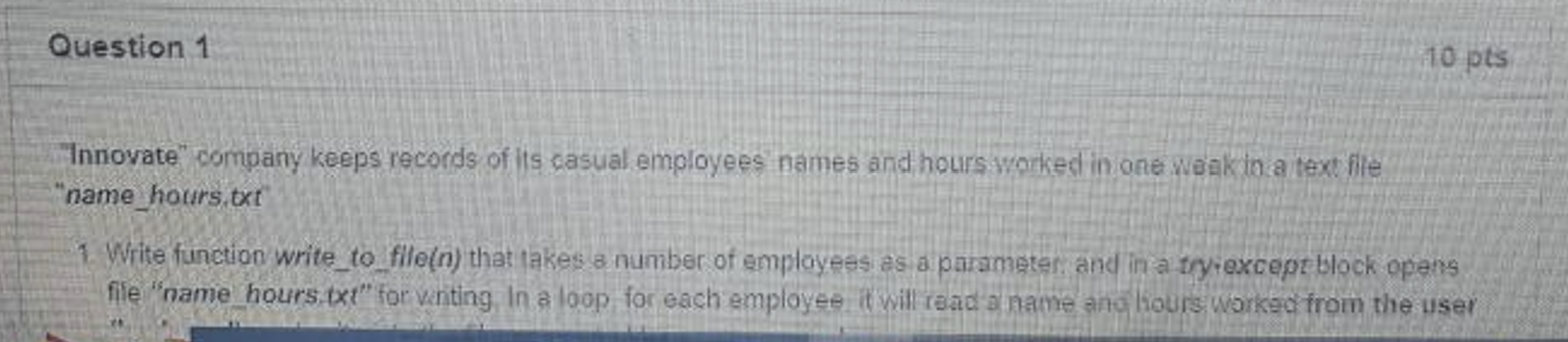 Solved PYTHON CODING QUESTION “Innovate” company keeps | Chegg.com
