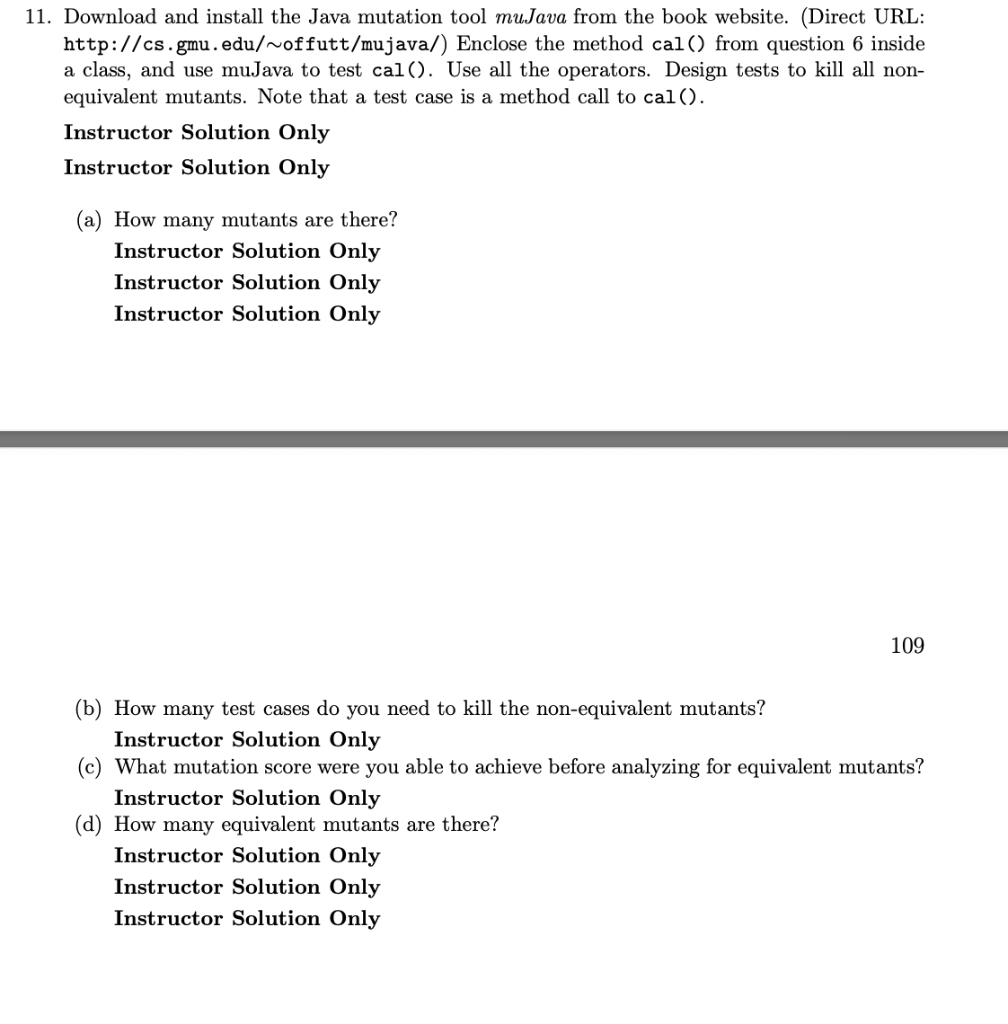 1. Download and install the Java mutation tool muJava | Chegg.com