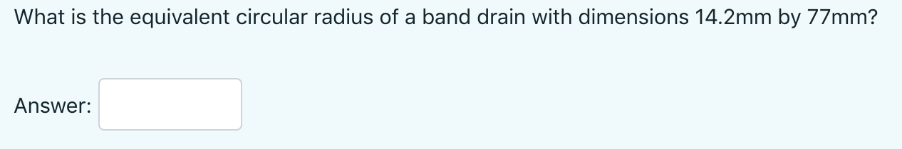 Solved What is the equivalent circular radius of a band | Chegg.com