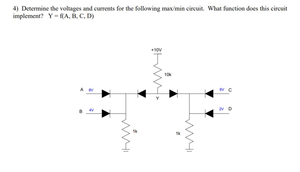 Solved 4) Determine the voltages and currents for the | Chegg.com