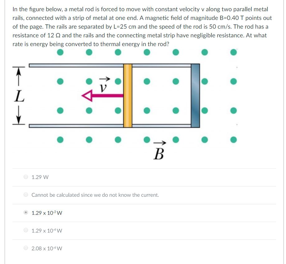 Solved In the figure below, a metal rod is forced to move | Chegg.com