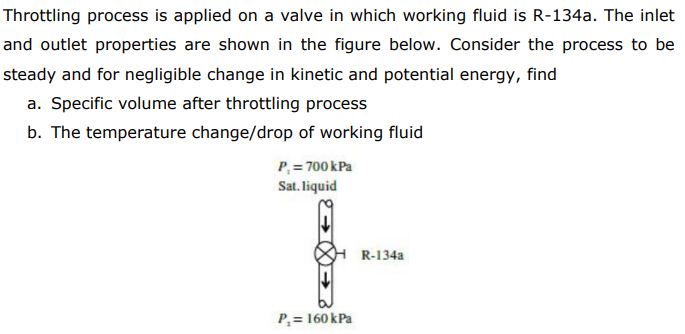 Solved Throttling process is applied on a valve in which | Chegg.com