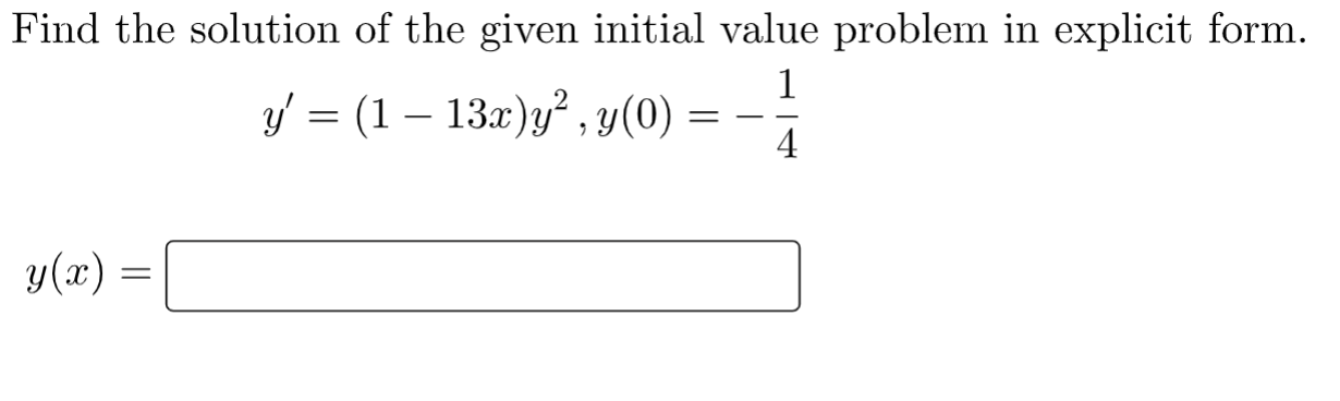 Solved Find the solution of the given initial value problem | Chegg.com