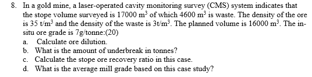 8. In a gold mine, a laser-operated cavity monitoring | Chegg.com