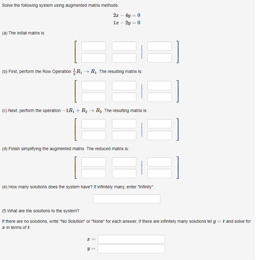 Solved Solve the following system using augmented matrix | Chegg.com