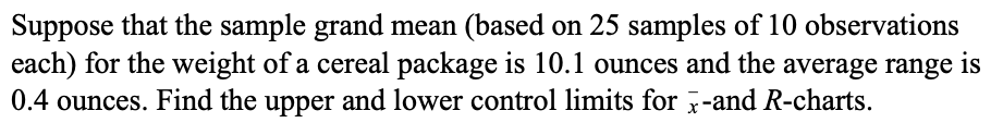 Solved Suppose that the sample grand mean (based on 25 | Chegg.com