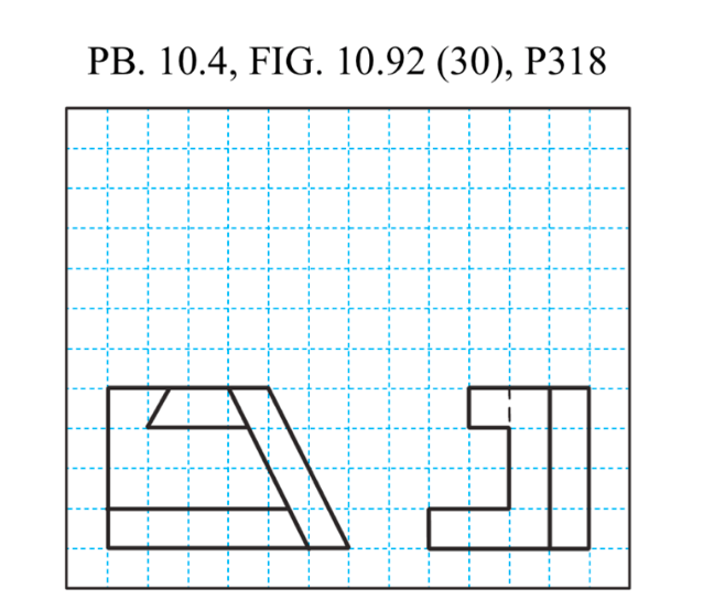 Solved Complete the missing (top view) with miter lines | Chegg.com
