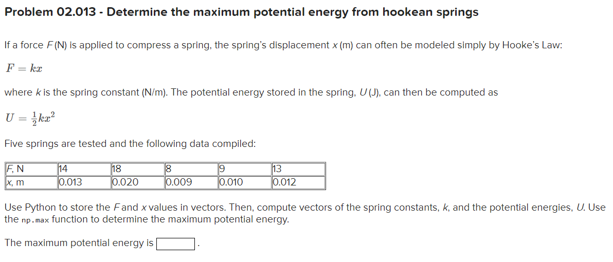 Solved Problem 02.013 - Determine the maximum potential | Chegg.com