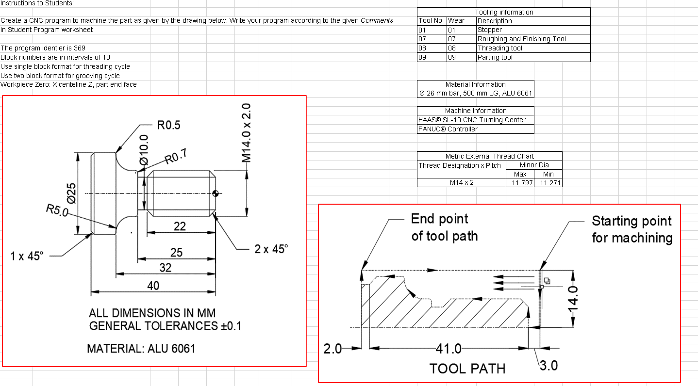 Solved Write a CNC turning program to machine the part as | Chegg.com