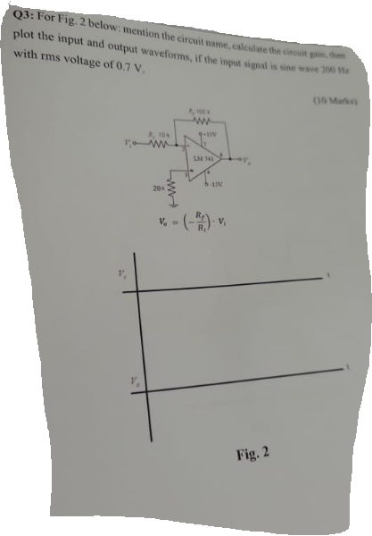 Solved Q3: For Fig. 2 below: mention the circuit name, | Chegg.com