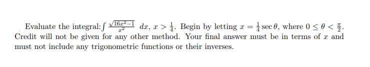 Solved Calculus 2 problem Evaluate the following integrals | Chegg.com