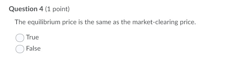 Solved Question 2 (1 point) A decrease in supply shifts the | Chegg.com