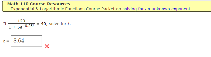 Solved Math 110 ﻿Course ResourcesExponential & Logarithmic | Chegg.com