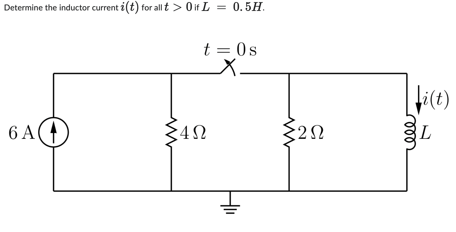 Determine the inductor current i(t) for all t>0 if | Chegg.com
