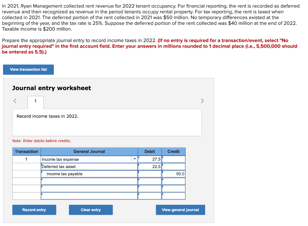 Solved In 2021, Ryan Management collected rent revenue for | Chegg.com