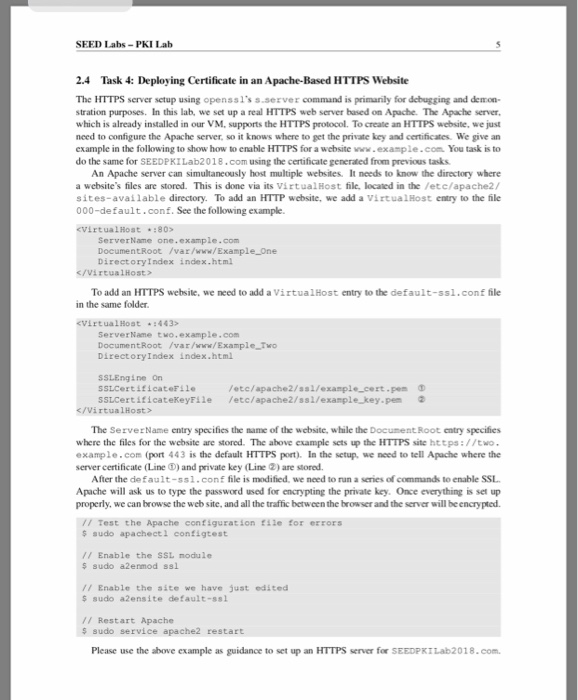 SEED Labs PKI Lab 1 of 7 Public-Key Infrastructure | Chegg.com