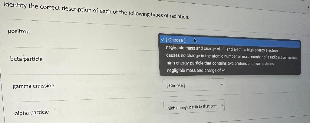 Solved Identify the correct description of each of the | Chegg.com