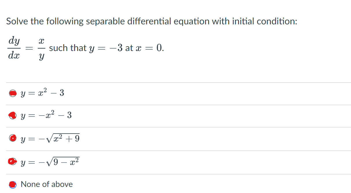 Solved Solve the following separable differential equation | Chegg.com