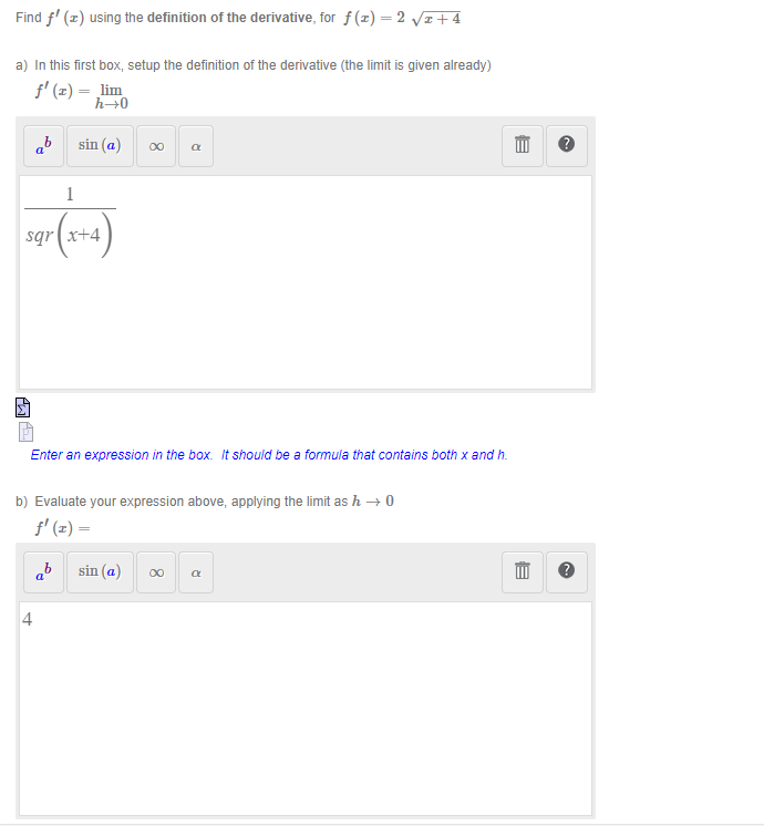 Solved Find f′(x) using the definition of the derivative, | Chegg.com