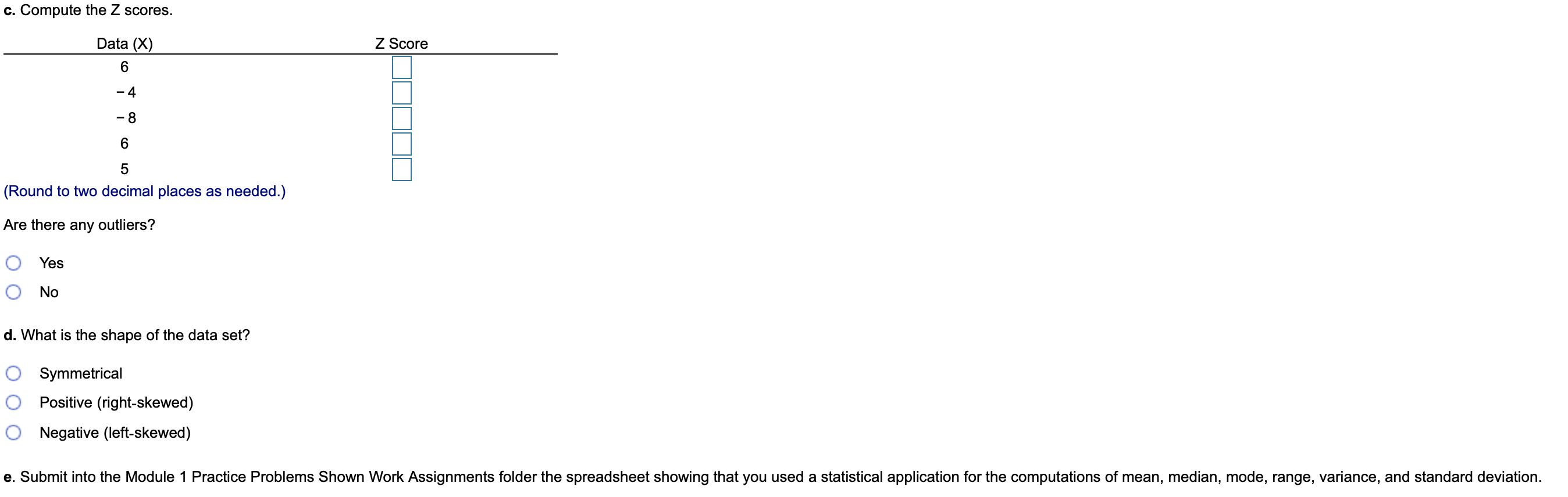 Solved The Following Is A Set Of Data From A Sample Of N 5