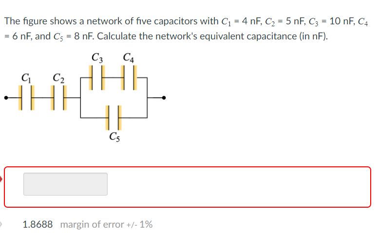Solved The figure shows a network of five capacitors with | Chegg.com