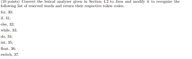 Solved 10 Points Convert The Lexical Analyzer Given In