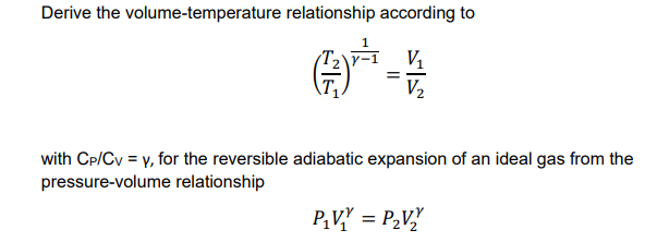 Solved Derive the volume-temperature relationship according | Chegg.com